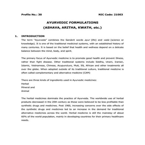 Ayurvedic formulations making unit big | PDF