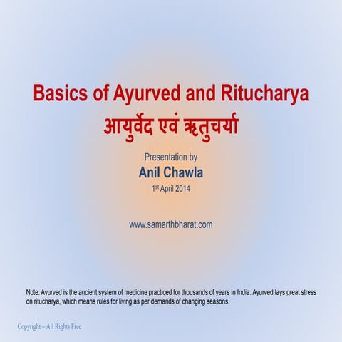 Ayurved and Ritucharya | PPTX