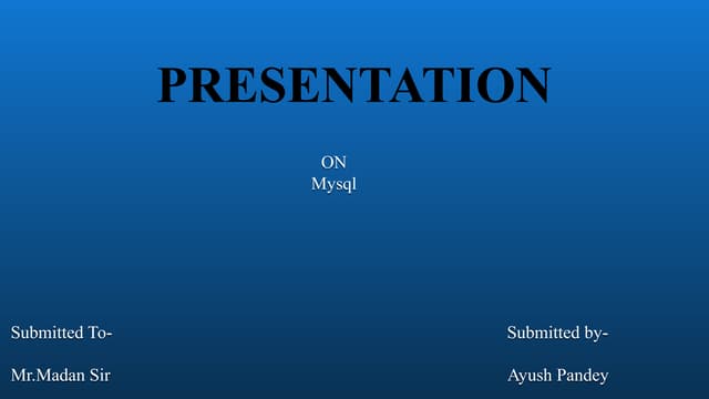 My Sql Ppt 4216