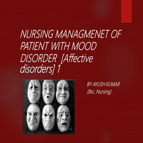 Nursing Care Plan for Mood Disorders ppt | PPTX