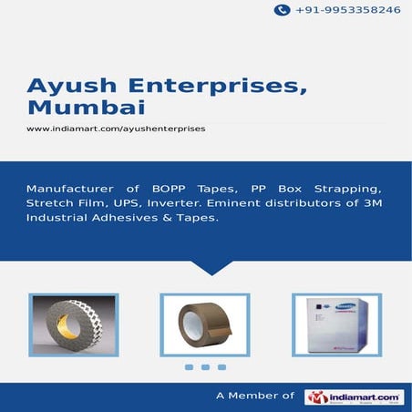 Ayush Enterprises, Mumbai, BOPP Tapes | PDF