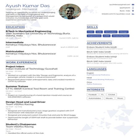 Ayush's resume | PDF