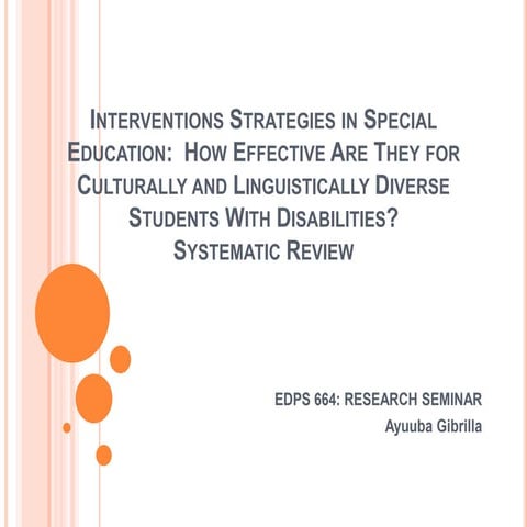 Interventions Strategies in Special Education | PPTX