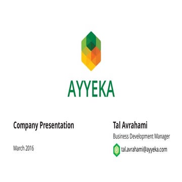 Ayyeka company presentation - March 2016 | PDF