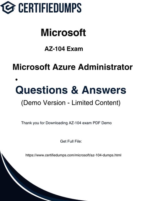 latest AZ-104 Exam Questions and Answers | PDF