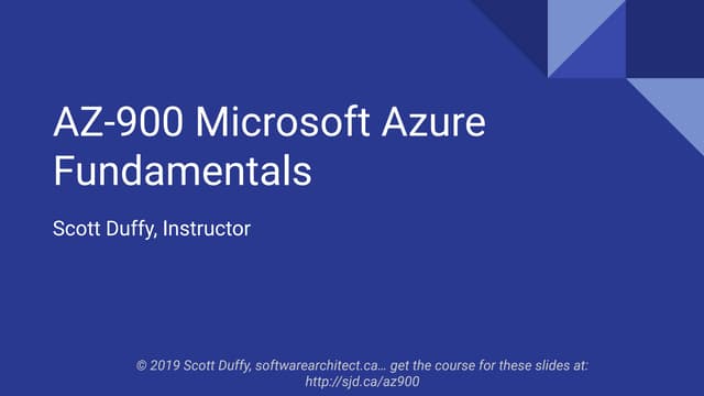 Azure Fundamentals || AZ-900 | PPTX