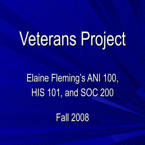 Veterans and Warriors Service Learning Project | PPT