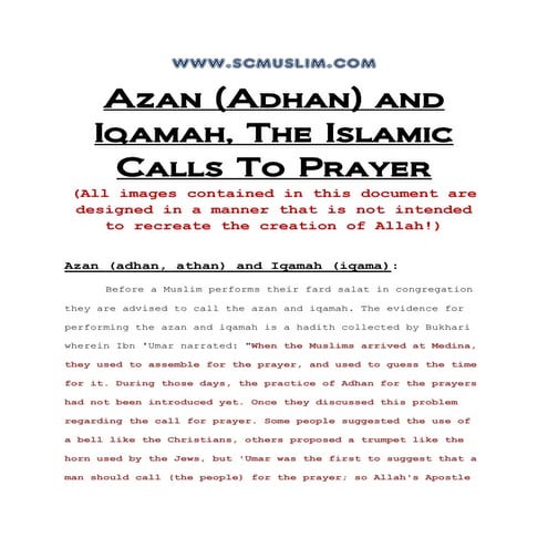 Azan (adhan) athan www.scmuslim.com