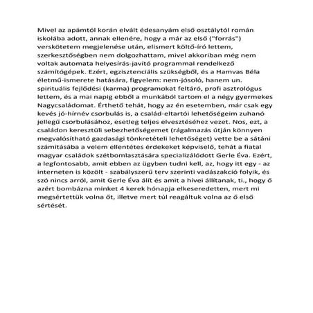 Feljelentés Gerle Éva, a Csakazolvassa - én szóltam c. blog szerzője ...