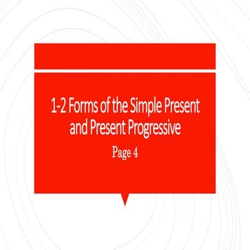 Azar 1 2 forms of simple present and present progressive on page 4 | PPT