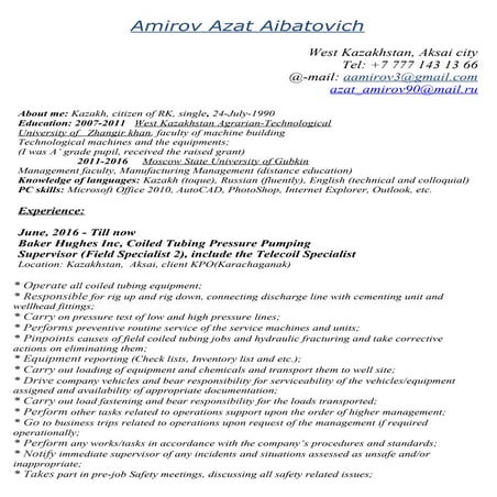Azat amirov, cv | DOC