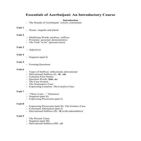 Azeri language | PDF