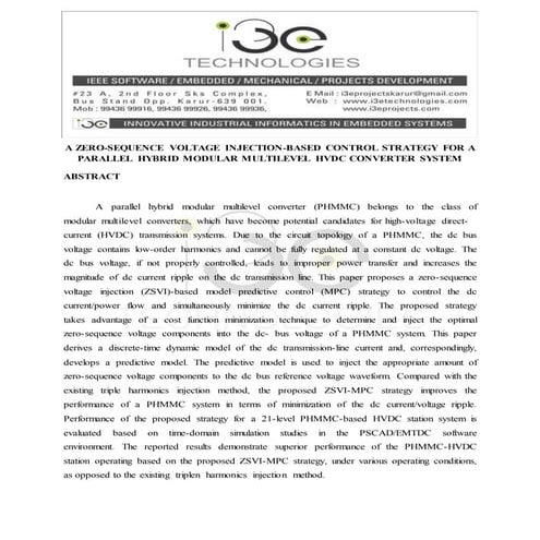 A zero sequence voltage injection-based control strategy for a parallel ...