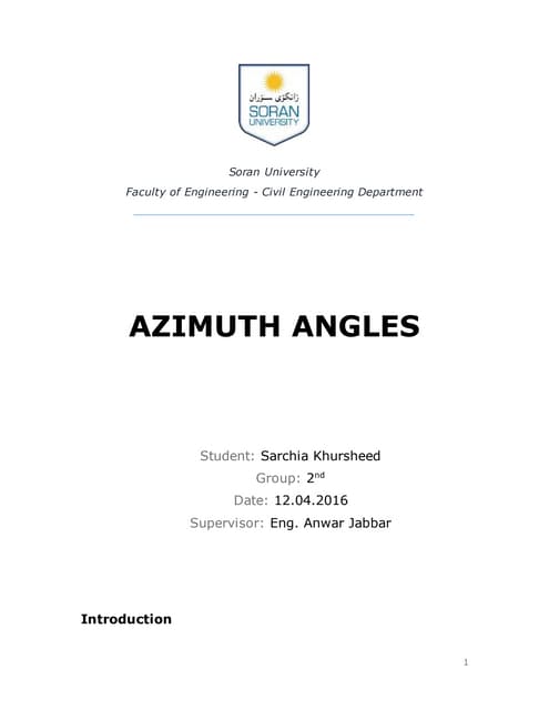 Angular measurement for surveying | PPT | Geography | Science