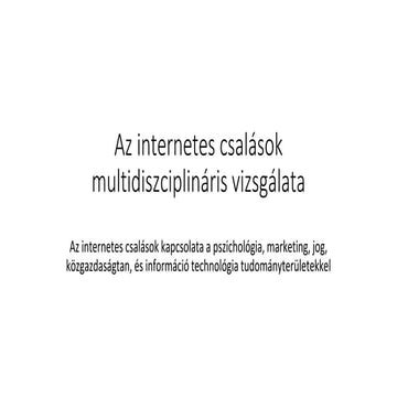 Az internetes csalások gyakorlatiasan | PPTX