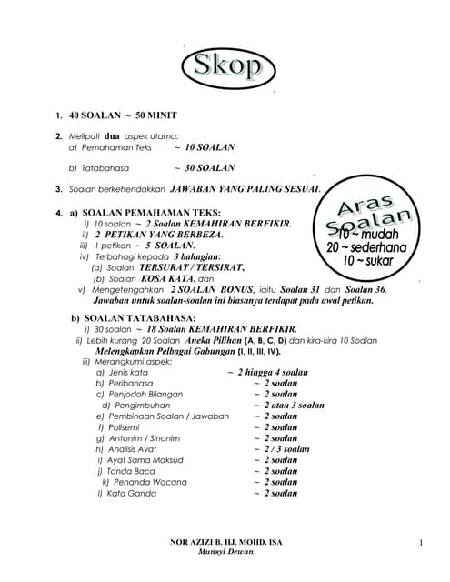 Penilaian Sumatif Bahasa Melayu Tahun 6 | PDF