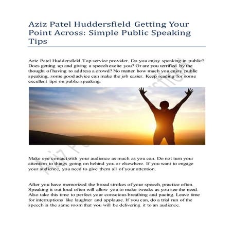Aziz Patel Huddersfield Getting Your Point Across Pdf