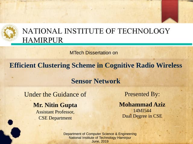 Efficient Clustering Scheme In Cognitive Radio Wireless Sensor Network Pdf