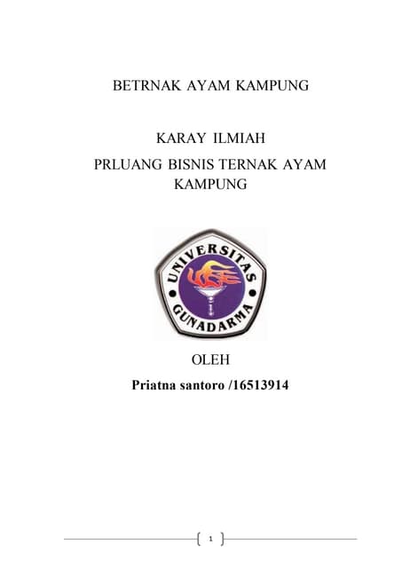 Contoh Proposal Usaha Budidaya Ayam Petelur | KEWIRAUSAHAAN | DOCX