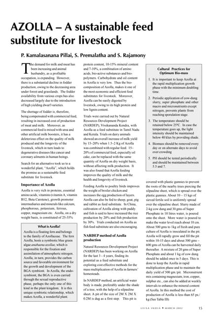 Azolla ppt | PPTX | Agriculture | Industries