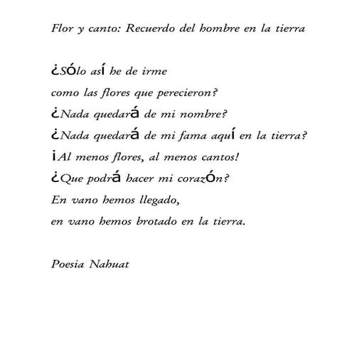 Aztec poetry flower and song ancient poesia azteca (1) | PDF | Poetry ...