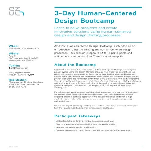 Azul 7 Human-Centered Design Workshop. | PDF