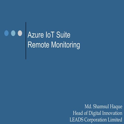 Azure IoT-Remote Monitoring | PPT