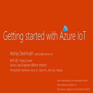 Getting Started With Azure IoT | PPTX