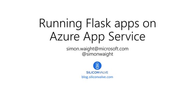 Running Python Flask Web Apps On Azure App Service Ppt 9398