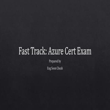 Fast Track: Azure Certification Exam | PPTX