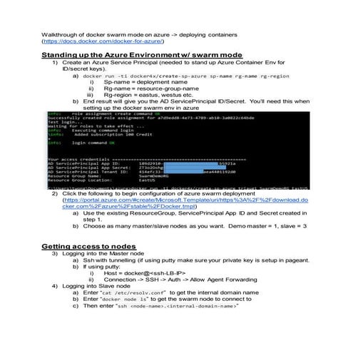 Docker For Azure Deployment Walkthrough | PDF
