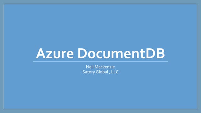 Azure Documentdb Ppt