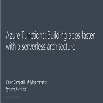 Azure Functions Build Apps Faster With Serverless Architecture March