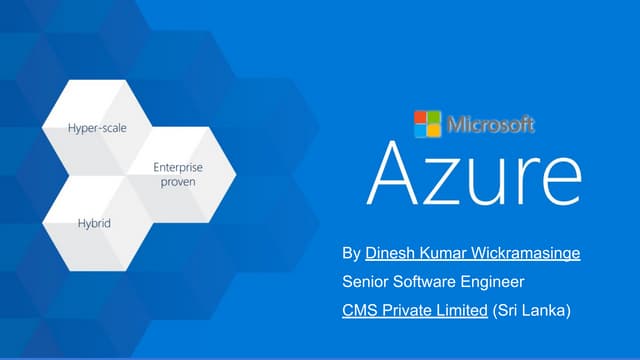 Introduction To Microsoft Azure Cloud Ppt