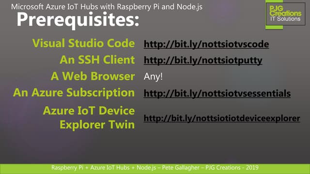 Azure Iot Hubs With Raspberry Pi And Nodejs Azure Bootcamp 27 04 19 Ppt