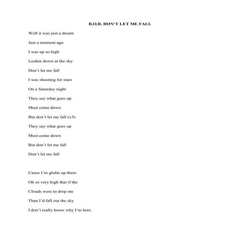 B.o.b dont let me fall | DOCX