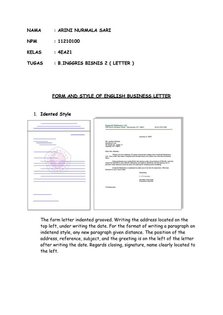 Business letters and different styles | PPT
