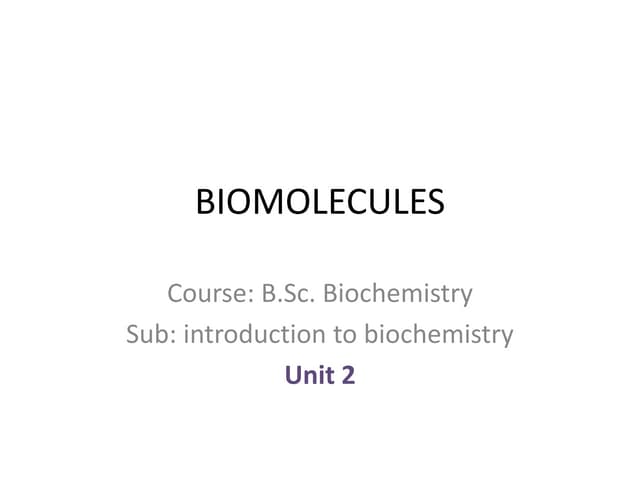 Introduction to biochemistry | PPT