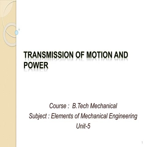 Mechanical drives & power transmission | PPT