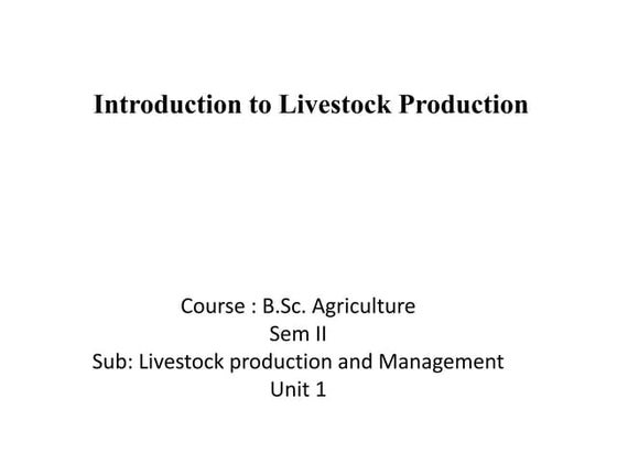CONCEPT OF LIVESTOCK UNITS | PDF