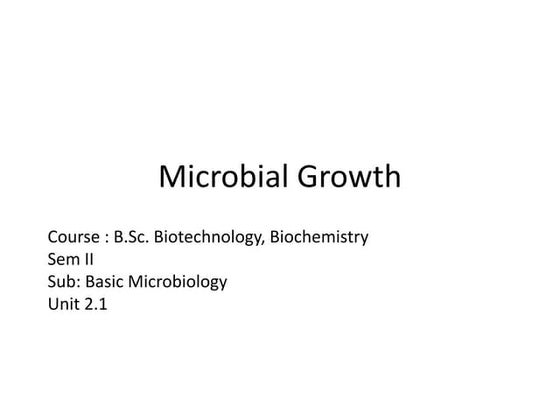 Bacterial growth curves | PPTX