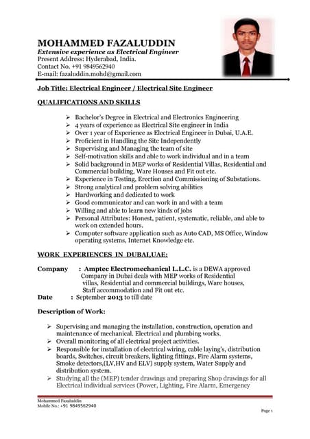 Resume (cv) Naeem Ahmad ELV Engineer | PDF