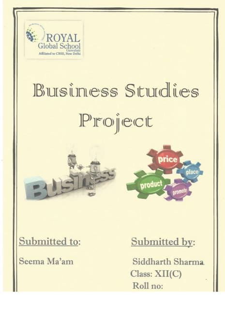 Marketing Project- Class XII (B.St) | PDF