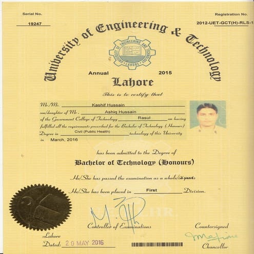 B.tech(honours)civil engg.+verification | PDF