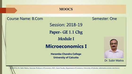 C.U. B.Com Syllabus Sem 1 Microeconomics | PDF | Business | Business and Finance