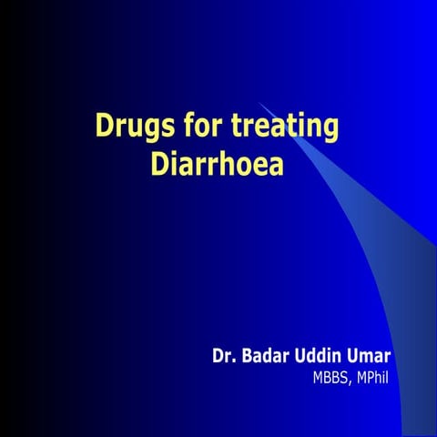 Drugs for diarrhoea & constipation | PPT