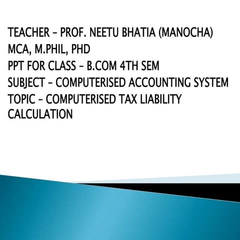B.com 4 th sem. computerised accounting system ( gst ) | PPTX