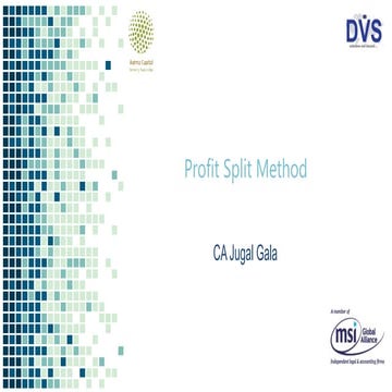Profit Split Method: Chapter B3 - UN TP Manual | PPTX