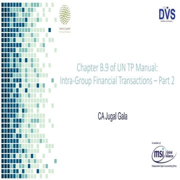 Chapter B.9 of UN TP Manual: Intra-Group Financial Transactions - Part ...
