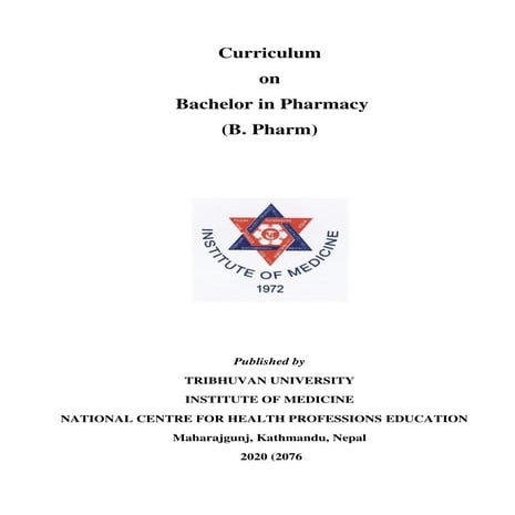 B.Pharmacy Course 2024-28 Syllabus Pdf.. | PDF